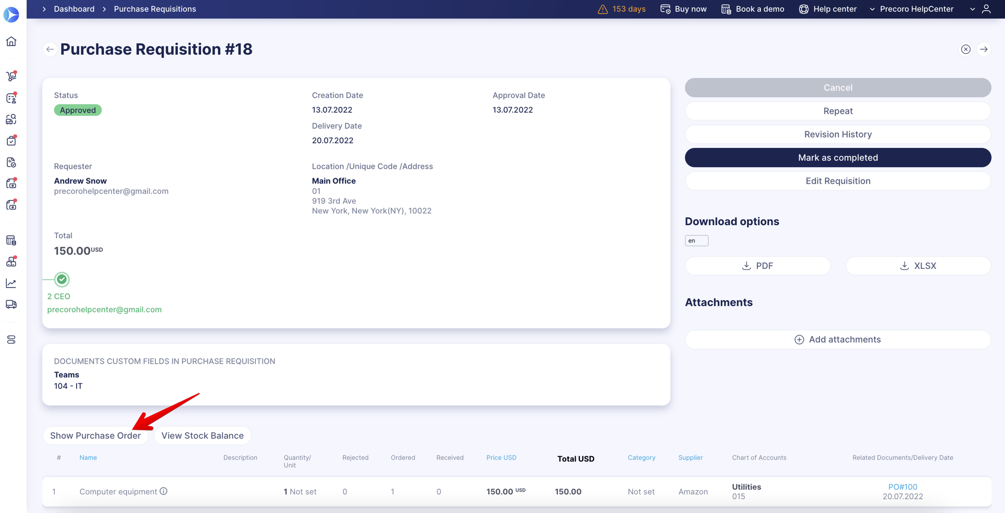 How to Create a Purchase Requisition